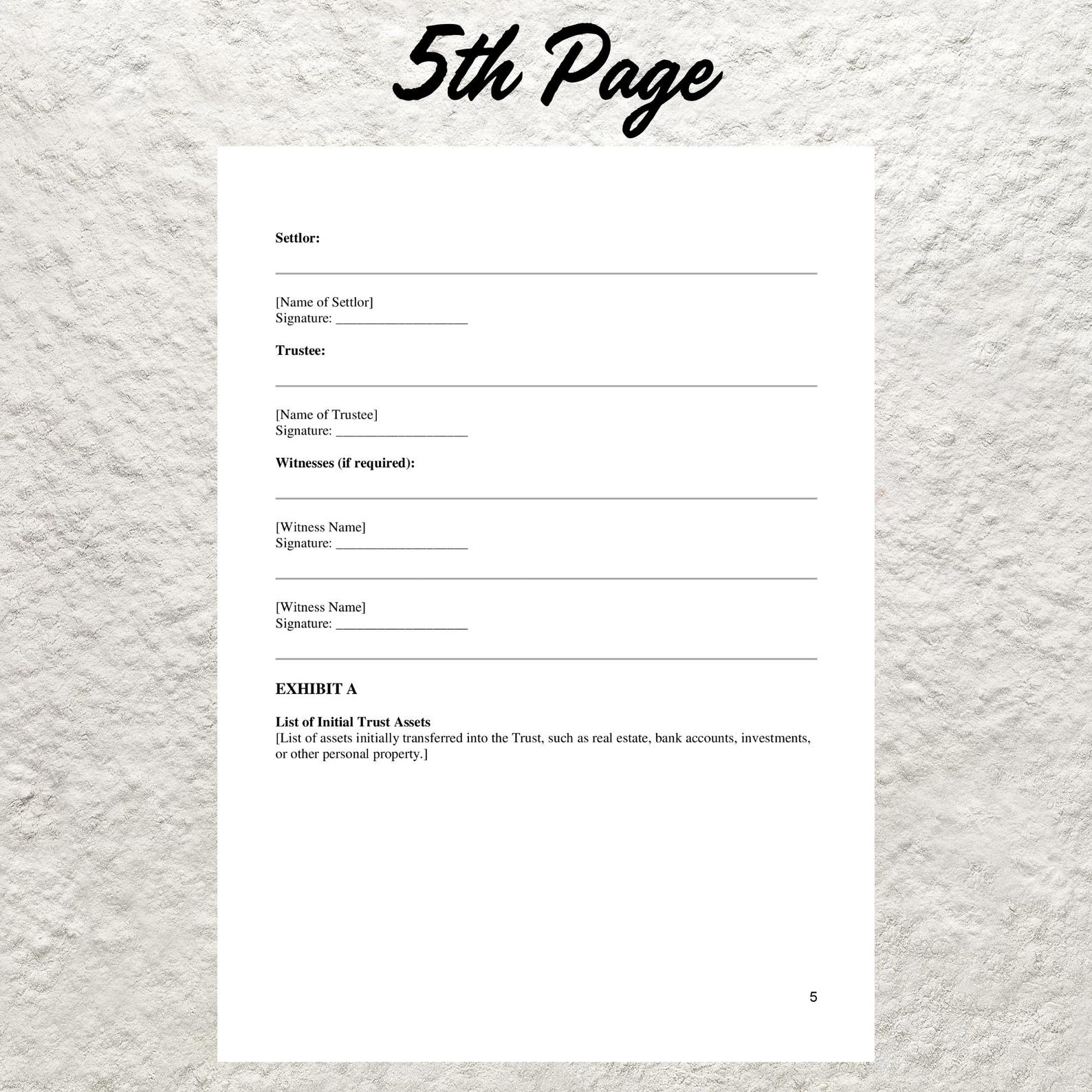 Trust Agreement Template Editable Detailed Trust Contract Printable ...