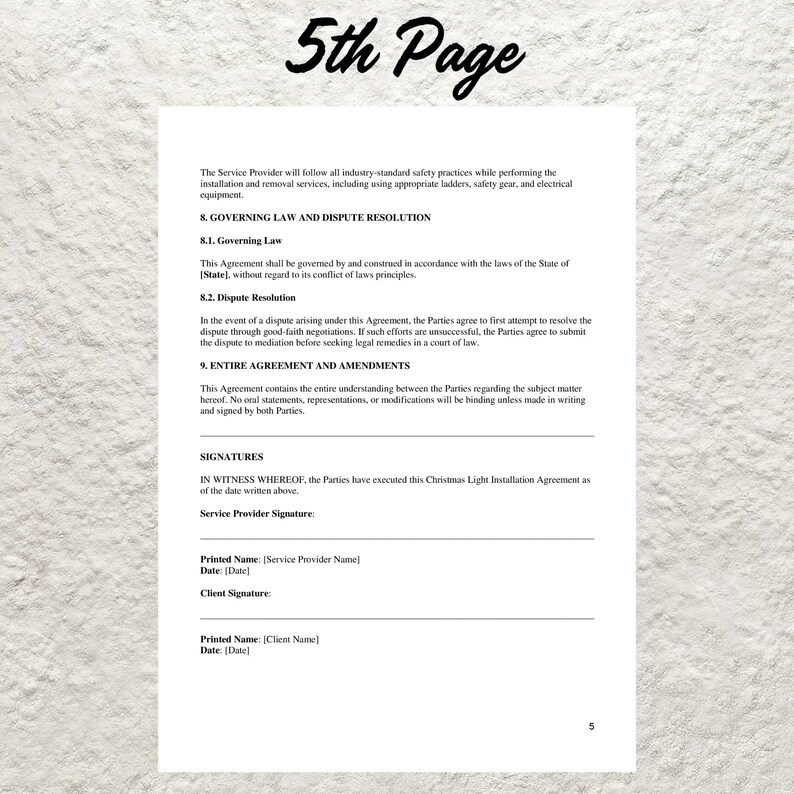 Christmas Light Installation Contract Template: Holiday Lighting ...
