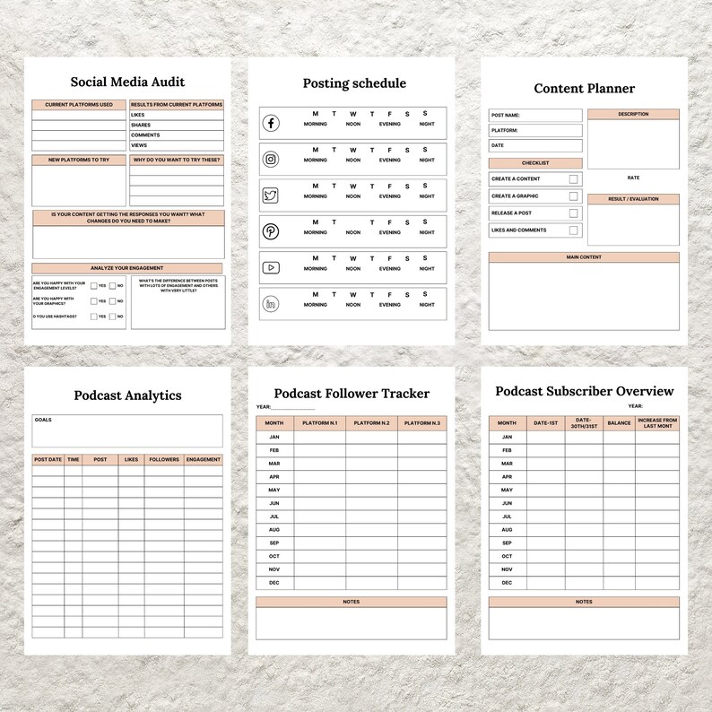 Editable Podcast Planner Template BUNDLE Pack Podcast Content Planning ...