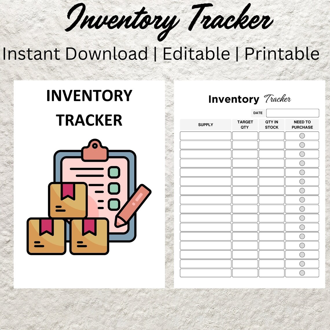 Inventory Tracker Template Printable Reseller Inventory Log Sheet ...