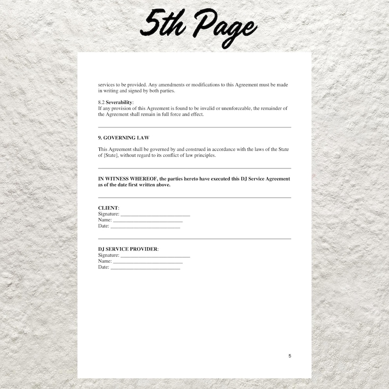 DJ Service Contract Template: Editable Event Agreement (word Format) - Etsy