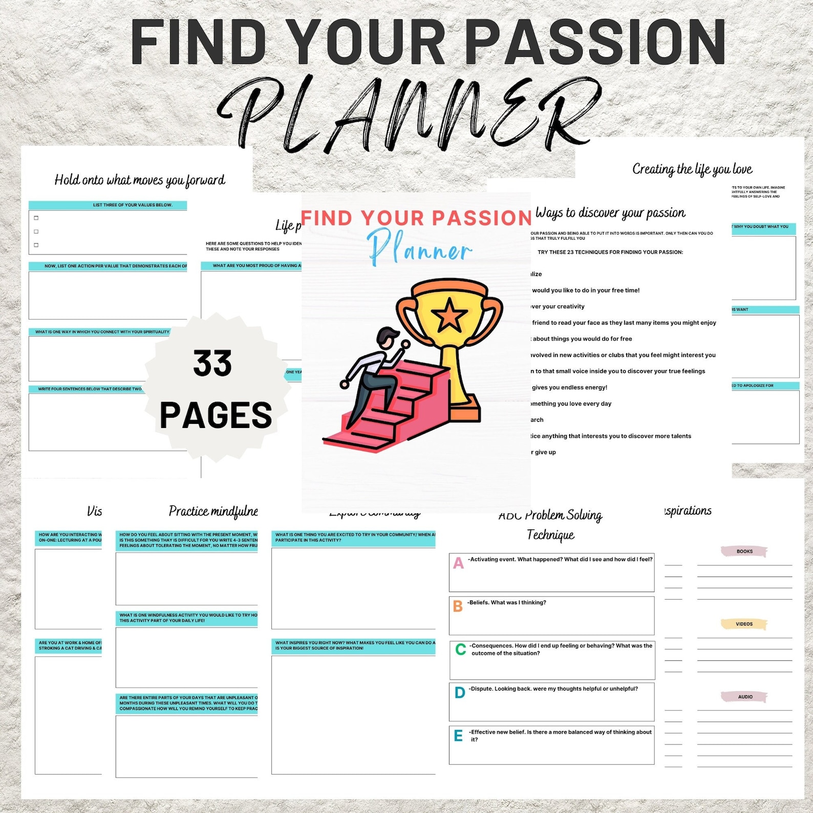 Find Your Passion Planner Journal Printable Life Purpose Workbook How ...