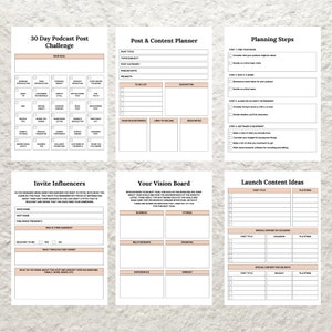 Editable Podcast Planner Template Bundle (canva) - Etsy