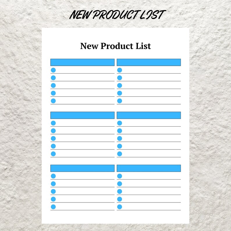 Product Planner Template Printable New Product Planner Product Launch ...