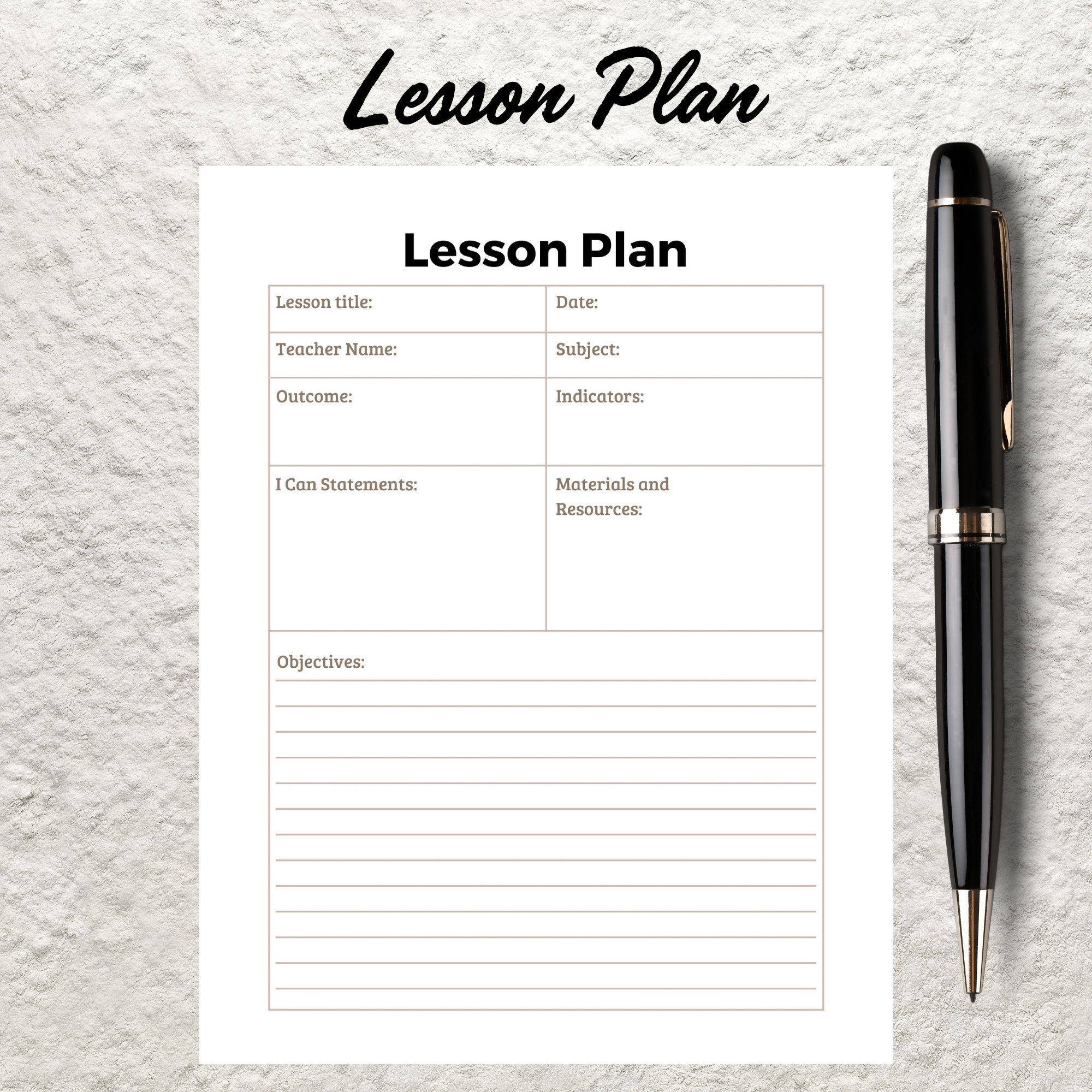 Editable Lesson Plan Template Printable Weekly Lesson Plan Homeschool ...