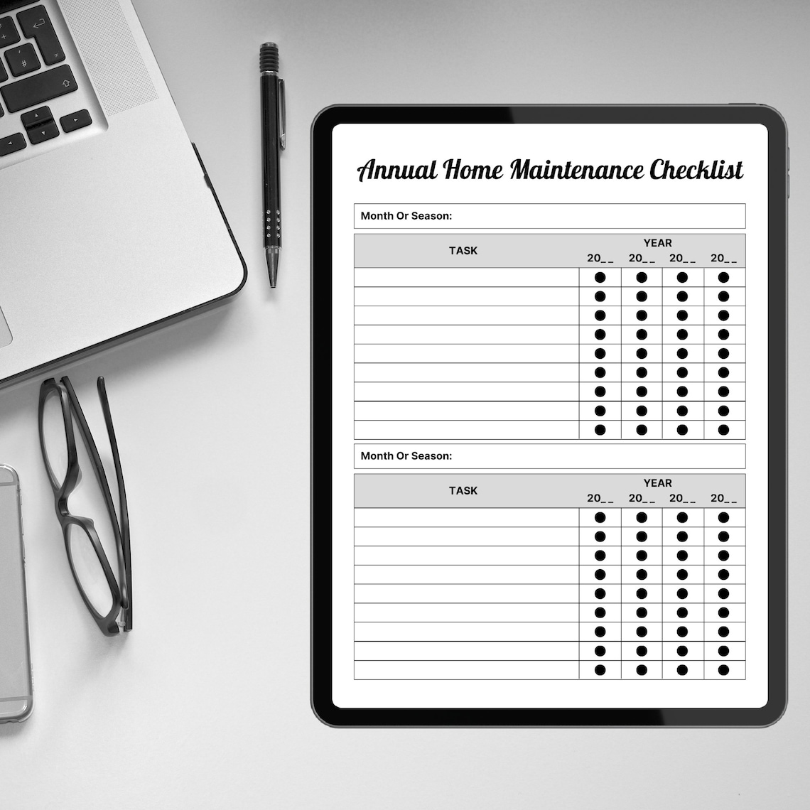 Home Maintenance Checklist Printable Editable Annual Home Maintenance ...