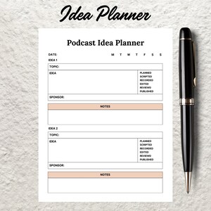 Printable Podcast Episode Planner Worksheet Template Podcast Content ...