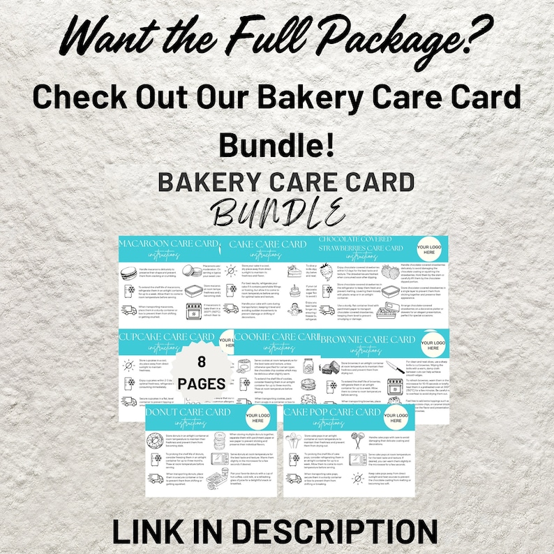 Editable Cookie Care Card Canva Template Cookie Serving Instructions ...