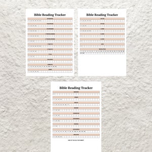 Bible Reading Tracker Printable Bible Reading Plan Checklist Daily Bible Reading Log Bible Study ...