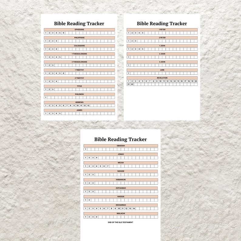 Bible Reading Tracker Printable Bible Reading Plan Checklist Daily ...