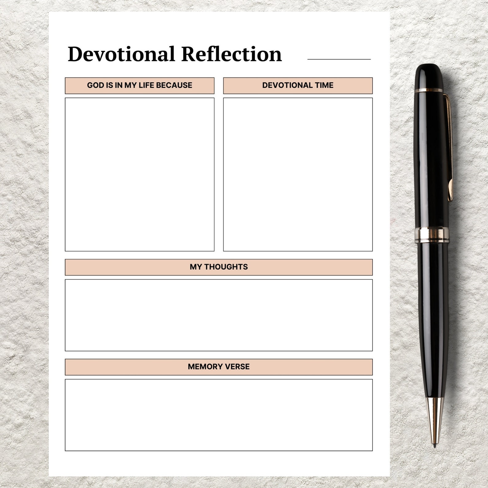 Daily Devotional Journal Template, Printable Bible Study (canva ...