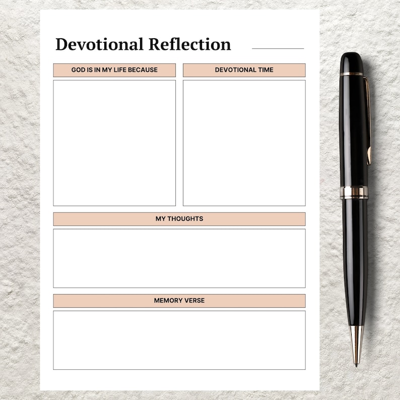 Daily Devotional Journal Template Printable Bible Study Christian Faith ...