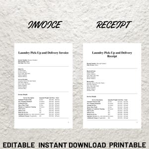 Editable Laundry Pick up & Delivery Services Forms Templates, Pick and ...