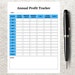 Profit Tacker Template Printable Business Profit Tracker Annual Profit ...