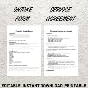 Cleaning Service Forms Bundle: Editable Business Templates (digital ...