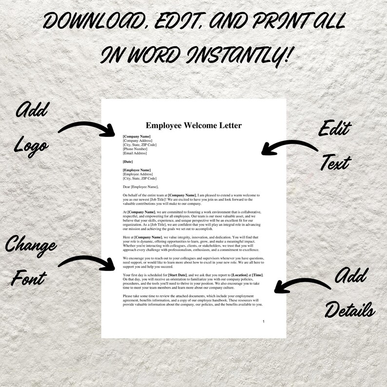 Employee Handbook Template, Training Manual, Welcome Packet, Employee ...