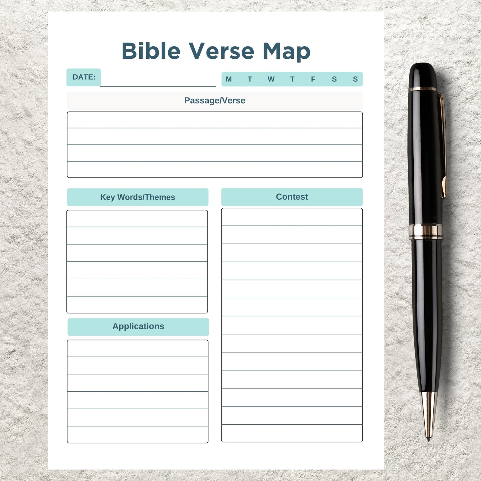 Bible Verse Mapping Template Printable Bible Study Scripture Journal ...