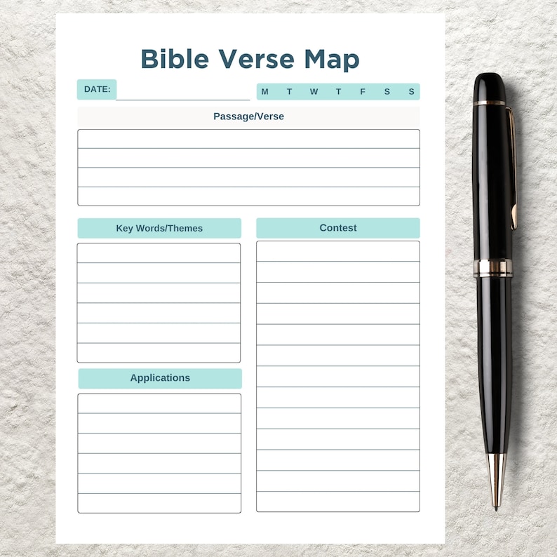 Bible Verse Mapping Template Printable Bible Study Scripture Journal ...