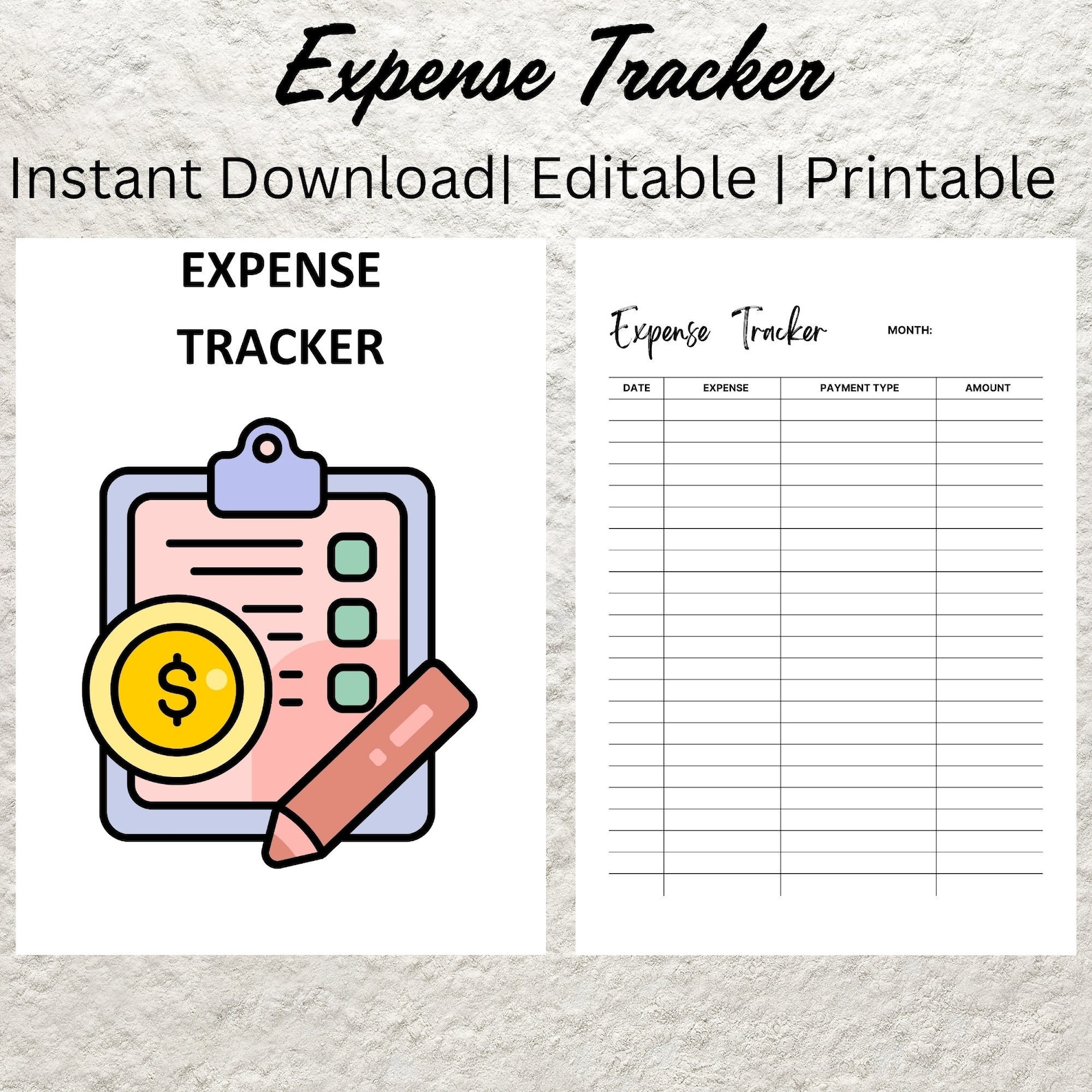 Editable Expense Tracker Template Printable Spending Tracker Template ...