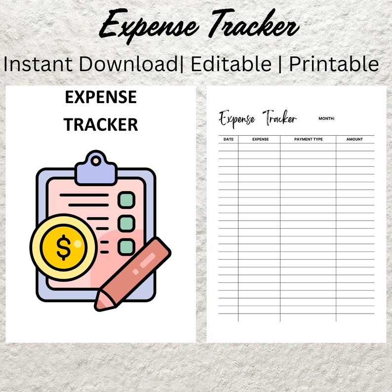 Editable Expense Tracker Template Printable Spending Tracker Template ...