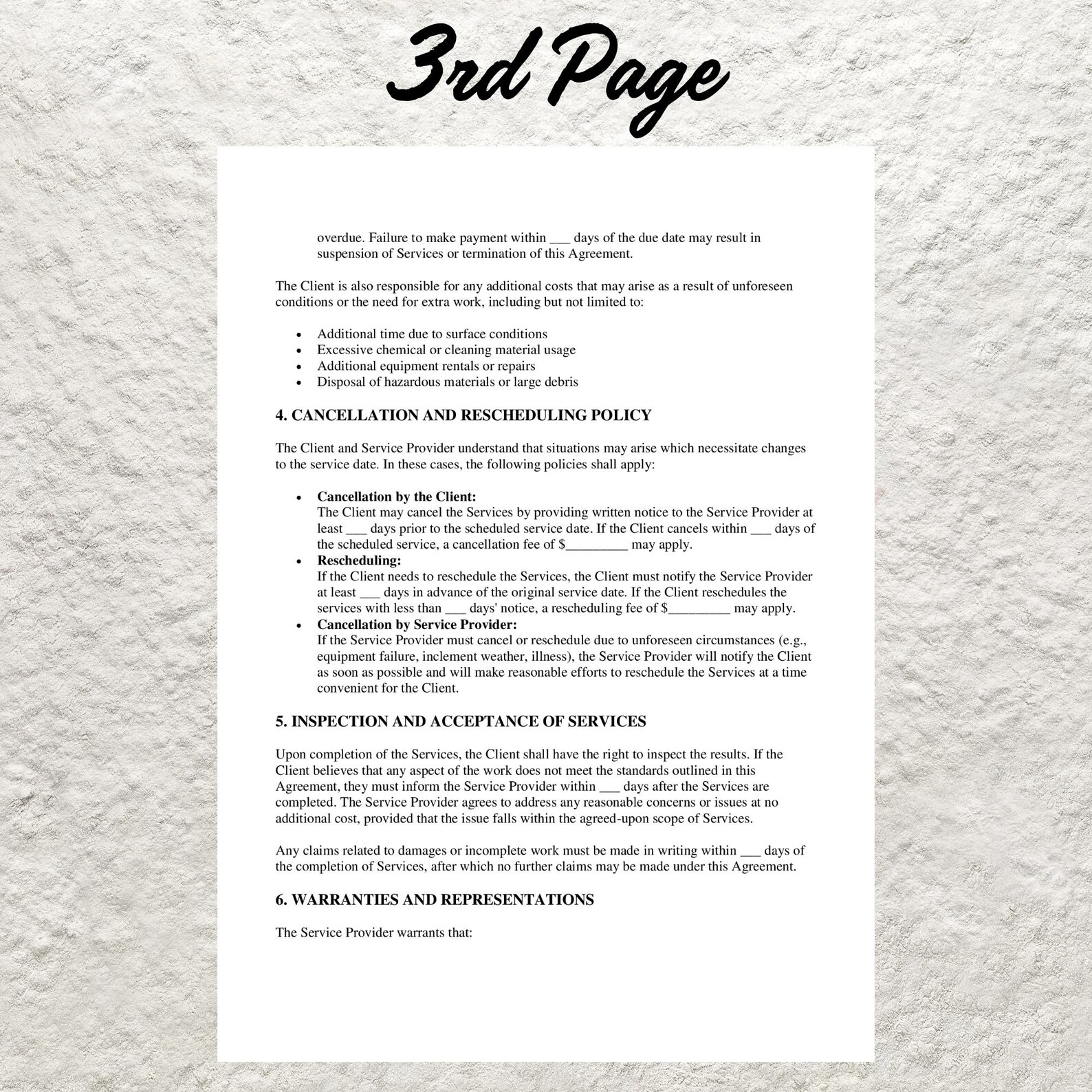 Pressure Washing Contract Template: Editable Service Agreement ...