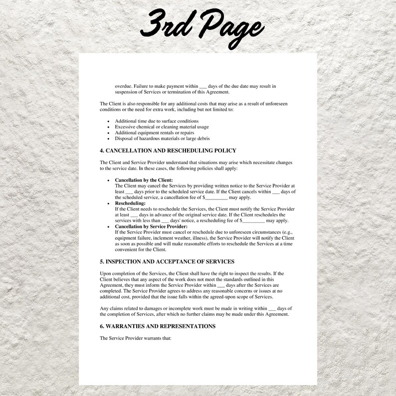 Pressure Washing Contract Template: Editable Service Agreement ...