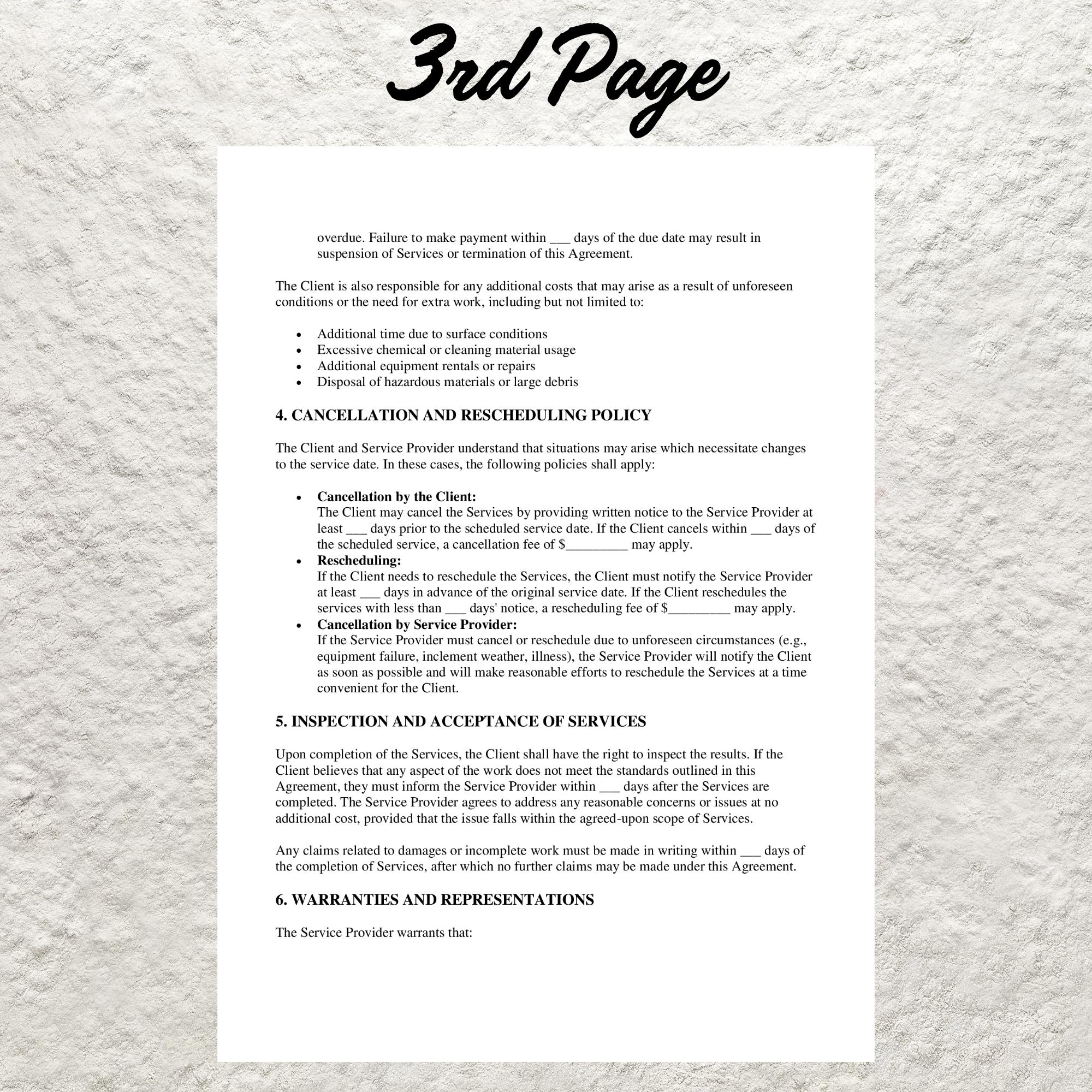 Pressure Washing Contract Template: Editable Service Agreement ...