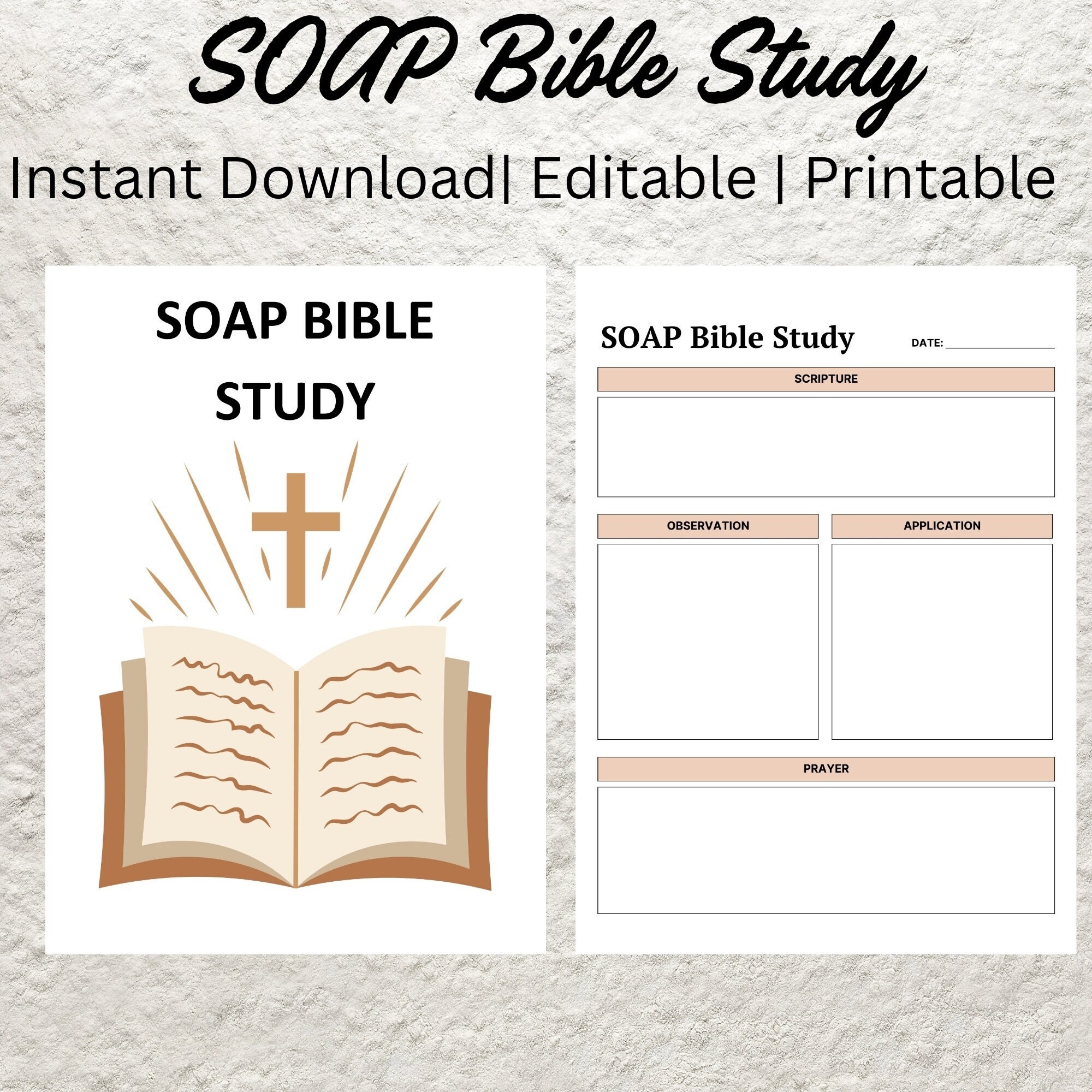 SOAP Bible Study Template Printable Bible Study Journal Guide Scripture ...