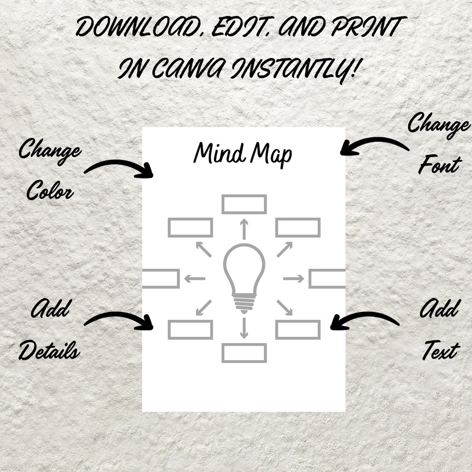 Printable Mind Map Planner Mind Map Template Study Guide Notes Brain ...