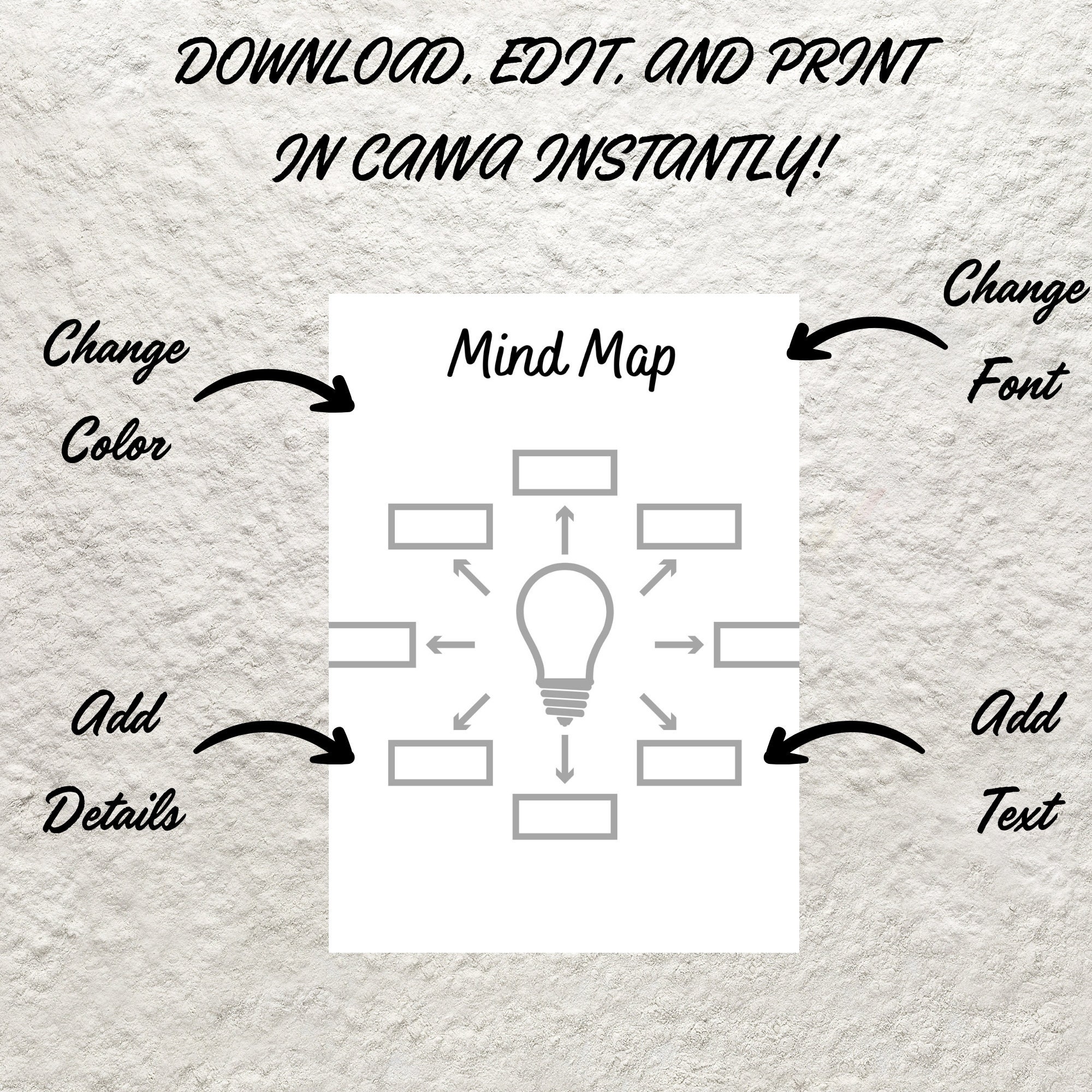 Printable Mind Map Planner Mind Map Template Study Guide Notes Brain ...
