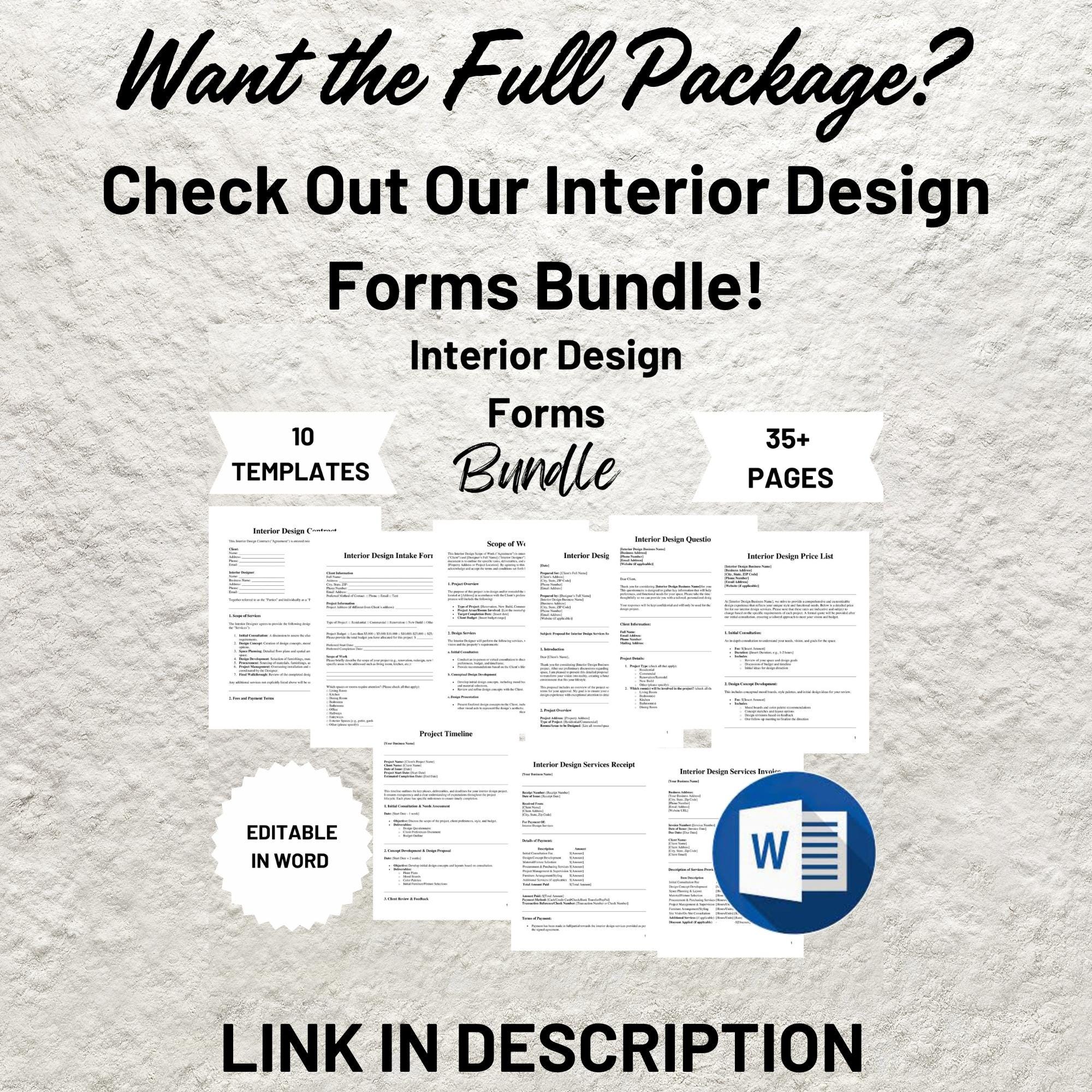 Interior Designer Project Template Editable Interior Design Proposal ...