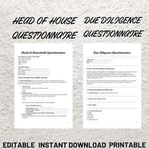 Tax Preparer Forms Bundle: Editable Client Intake Templates (PDF Kit ...