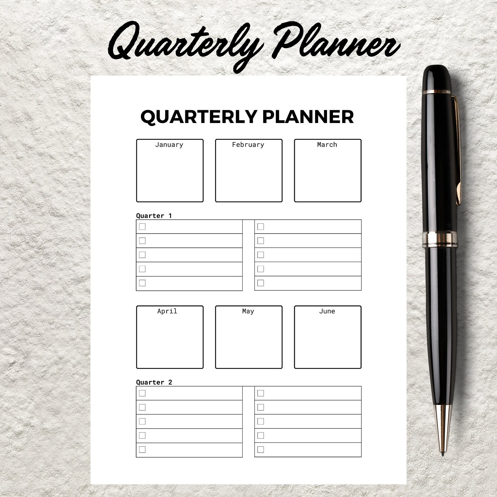 Quarterly Goal Planner Printable, Editable 90 Day Worksheet (PDF) - Etsy