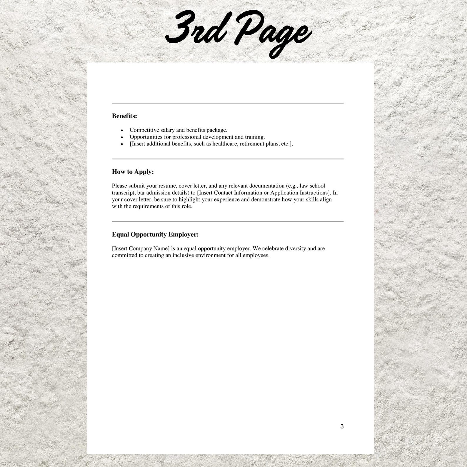 Job Description Template Editable Employee Job Description Printable ...