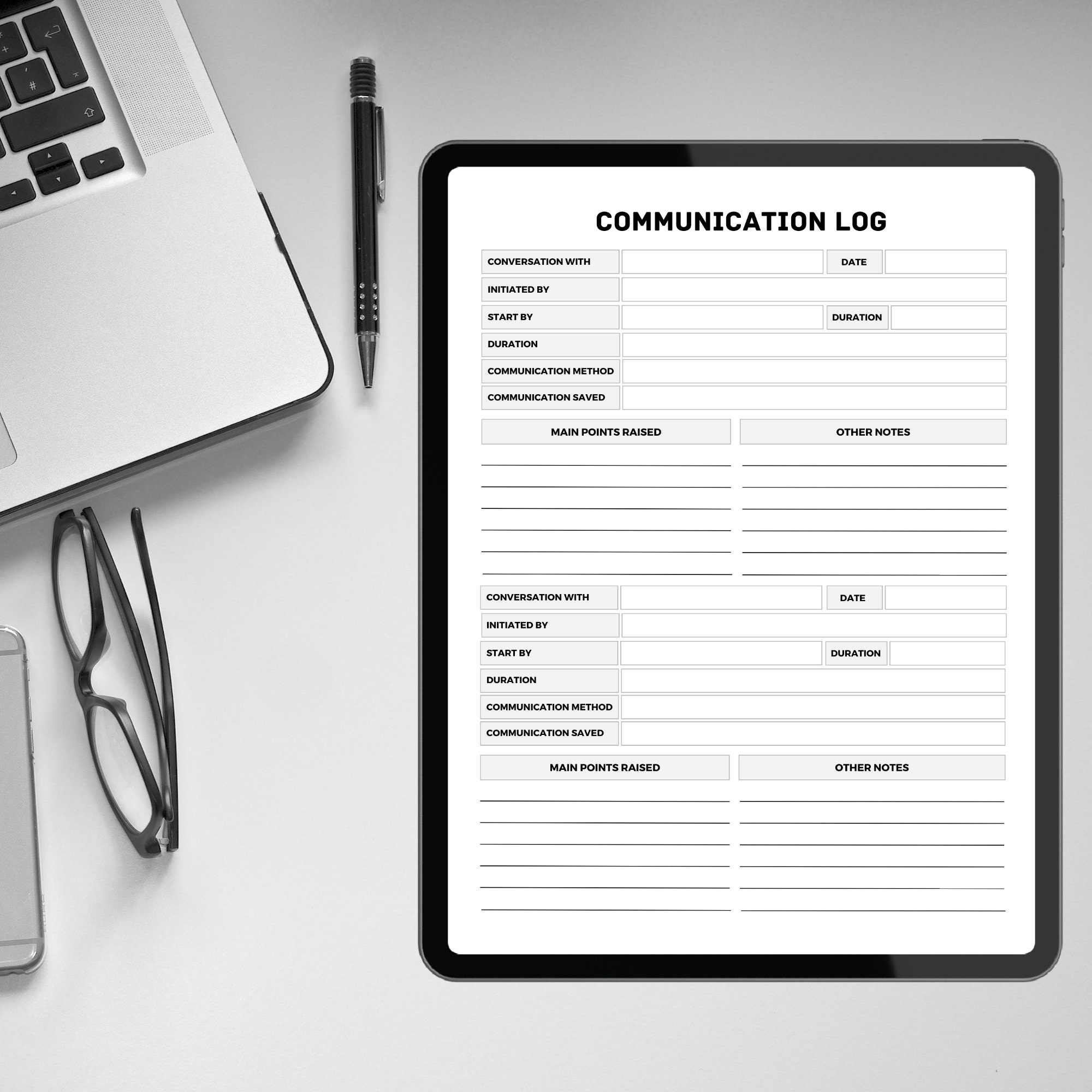 Communication Log Template Printable Call Log Phone Call Tracker Parent ...