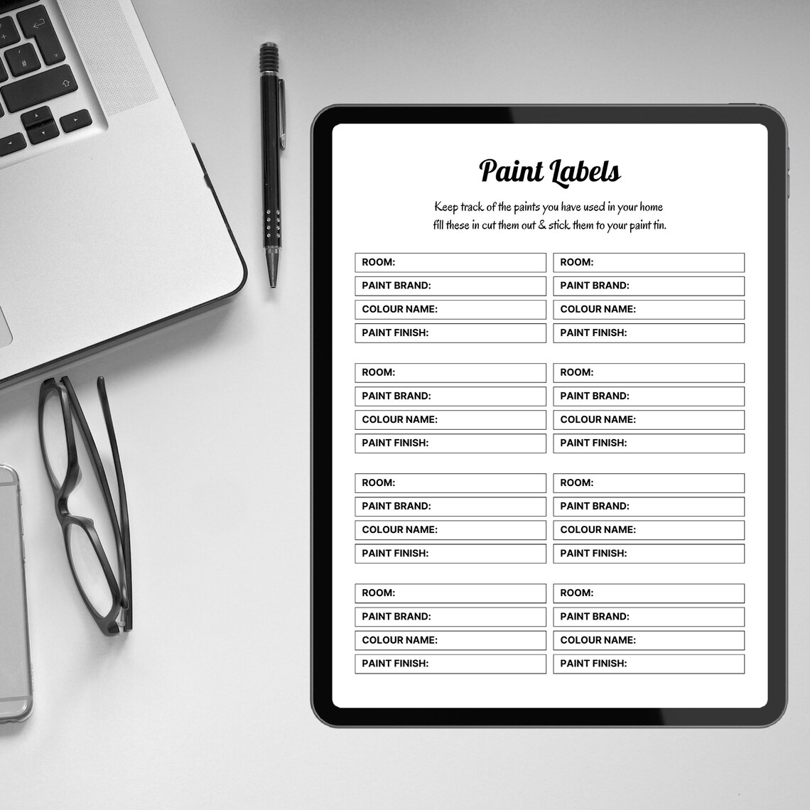 Paint Tracker Editable Printable Household Paint Color Tracker Planner ...