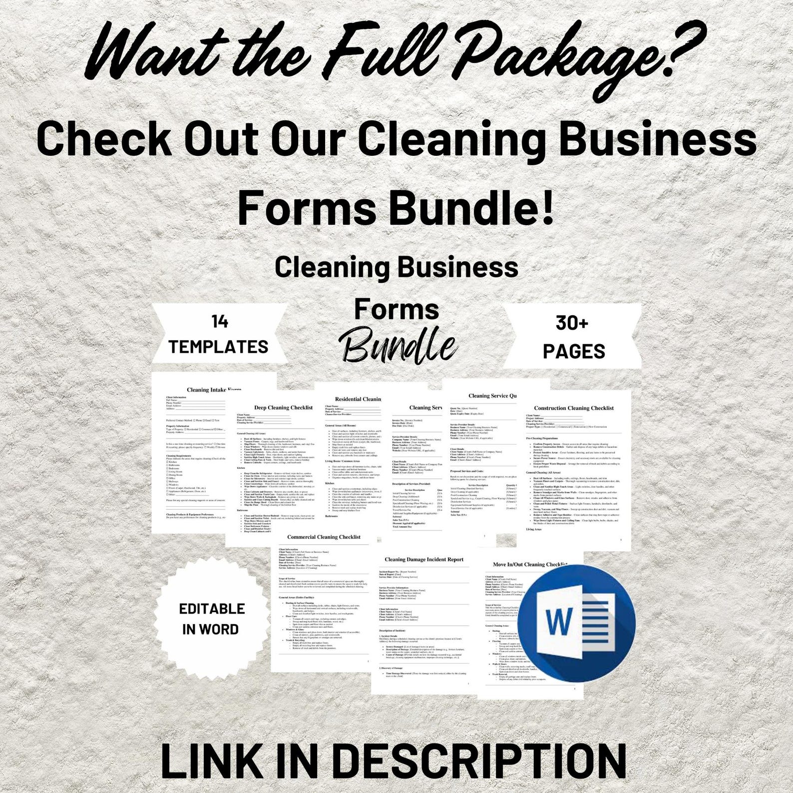 Cleaning Service Agreement Printable Cleaning Contract Editable ...