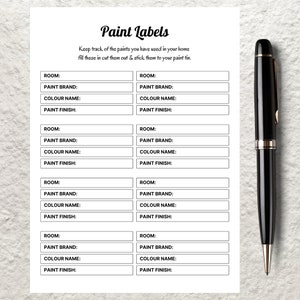 Paint Tracker Editable Printable Household Paint Color Tracker Planner ...