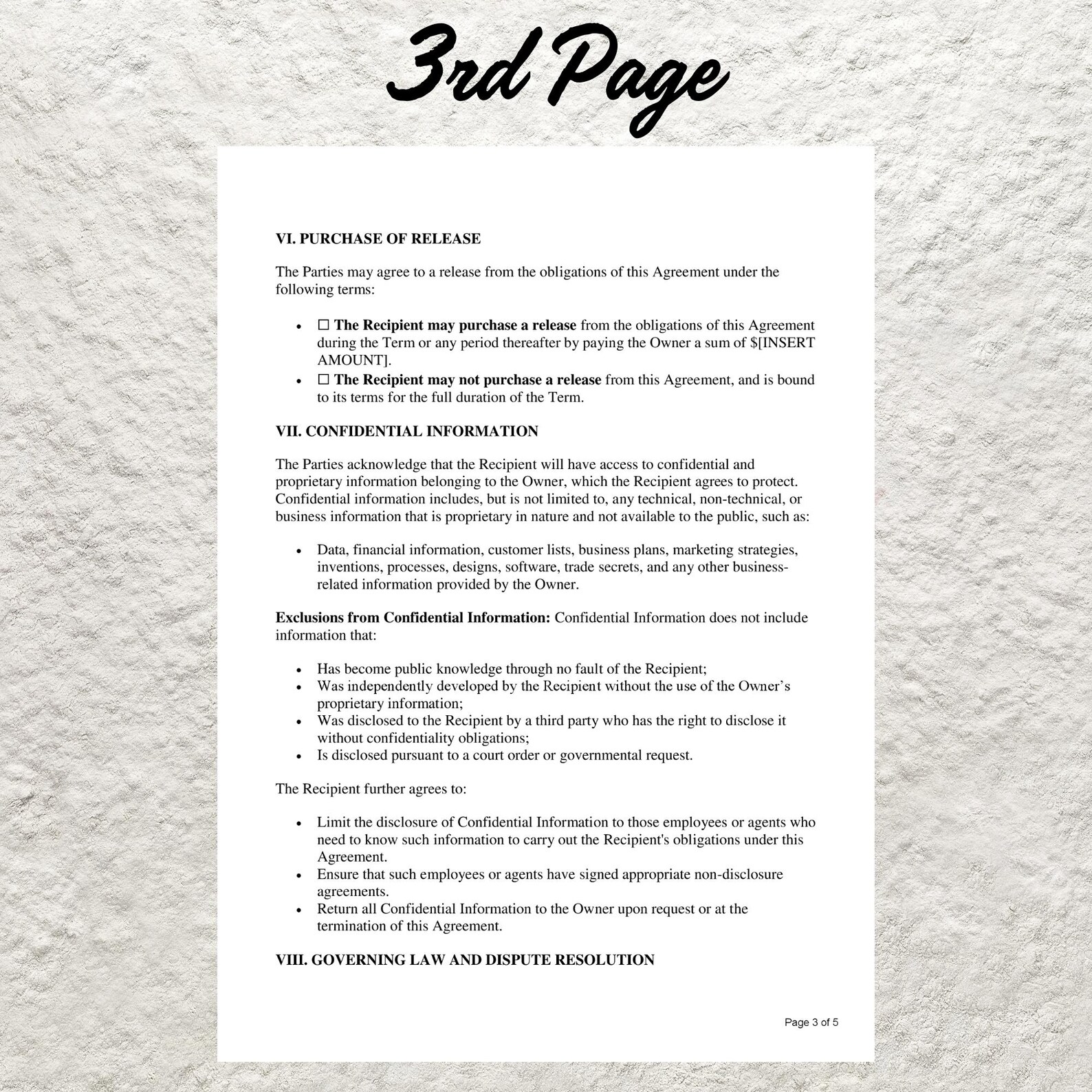 Non Compete Agreement Template Editable Non Solicit Agreement Form ...