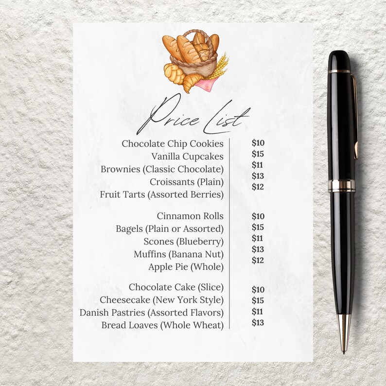 Editable Price List Template Small Business Price List Flyer Canva ...