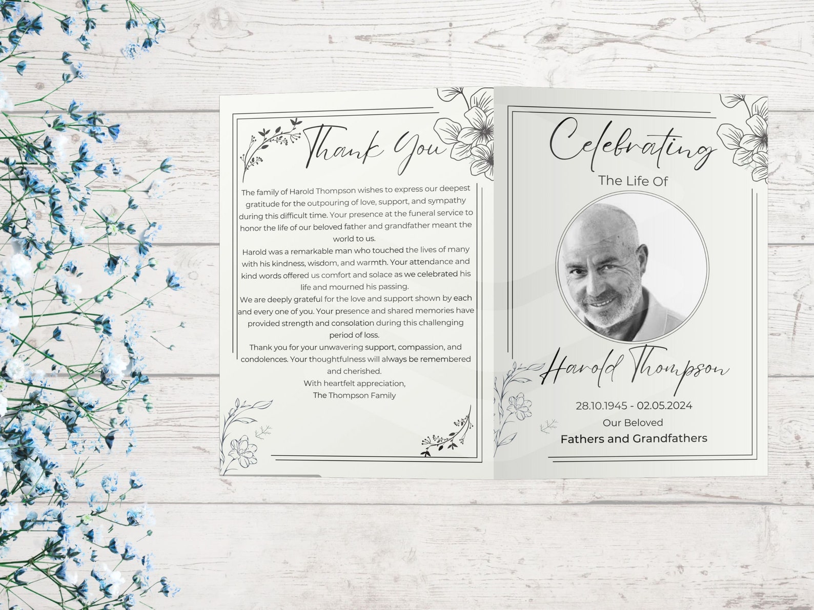 Editable Funeral Program Pamphlet Template Celebration of Life Order of ...