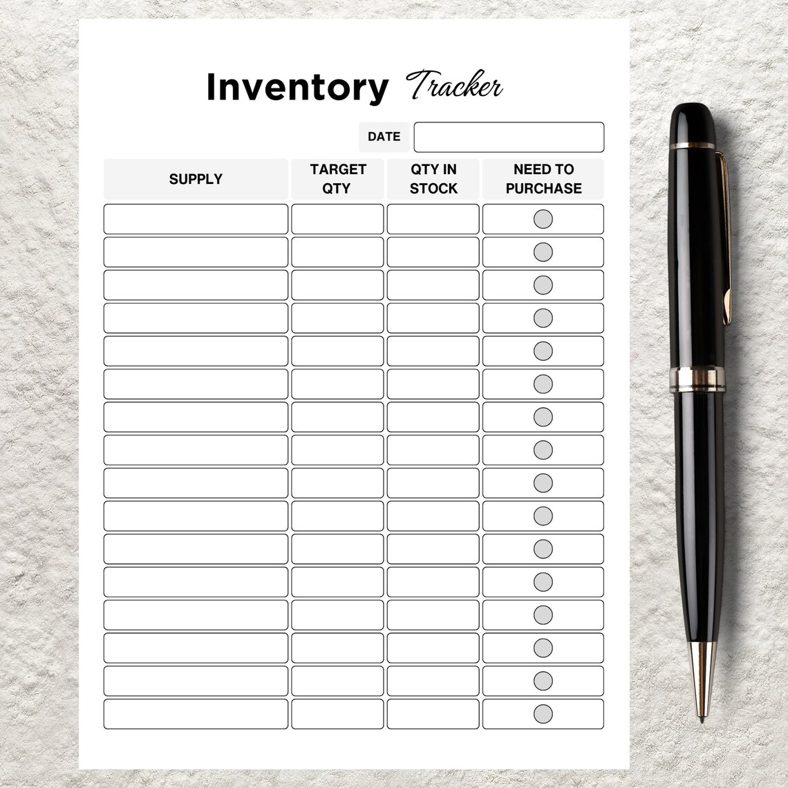 Inventory Tracker Template Printable Reseller Inventory Log Sheet ...