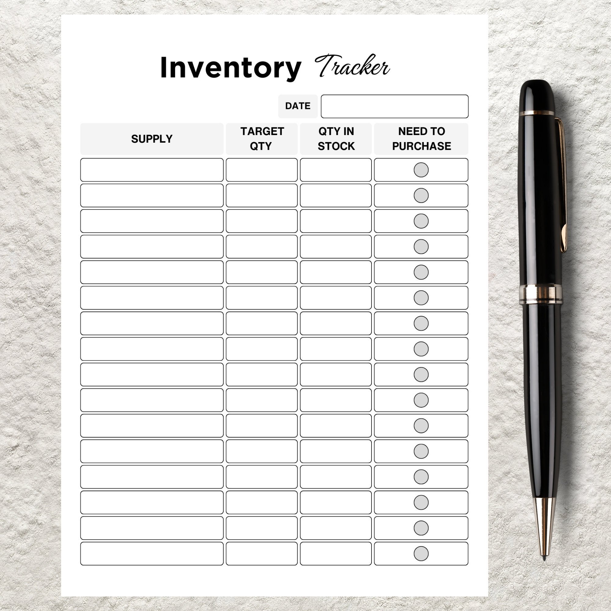 Inventory Tracker Template Printable Reseller Inventory Log Sheet ...