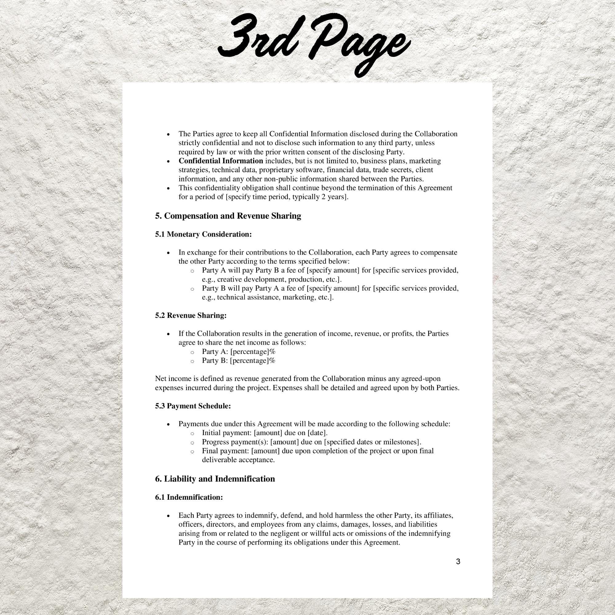 Collaboration Agreement Template Editable Business Collaboration ...