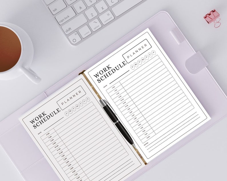 Work Schedule Template Organizer Planner Work Day Productivity Template ...
