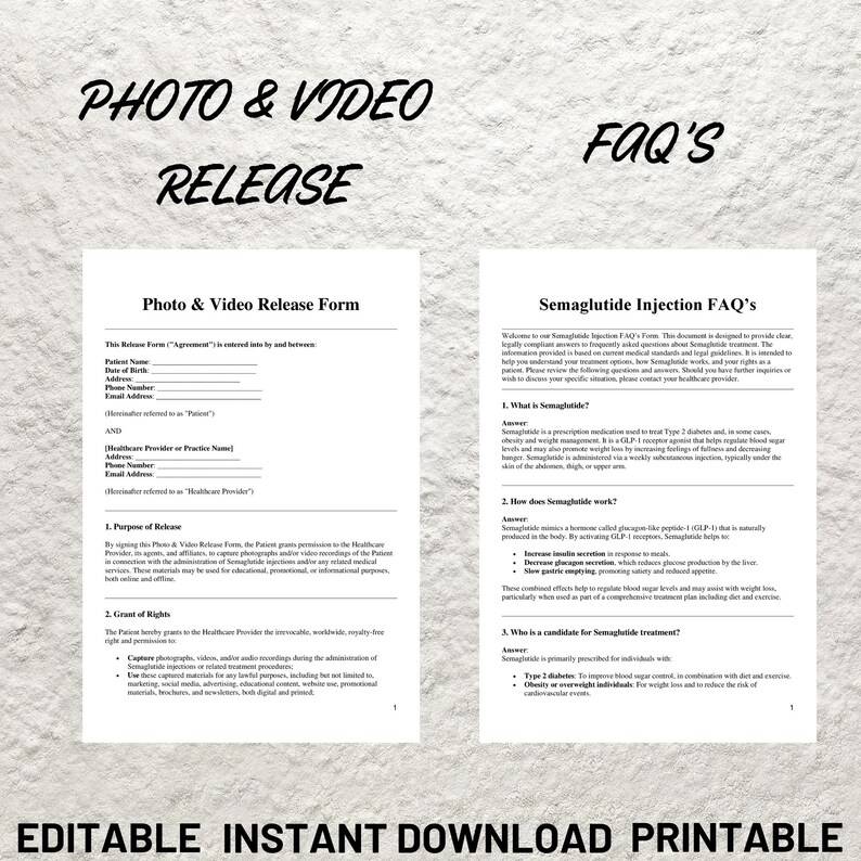 Editable Semaglutide Bundle Forms Template, Weight Loss Business ...