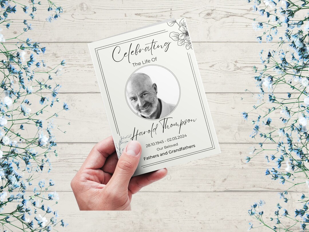 Editable Funeral Program Pamphlet Template Celebration of Life Order of ...