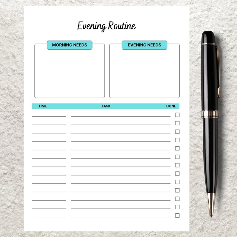 Morning and Evening Routine Checklist Printable Morning and Night Daily ...