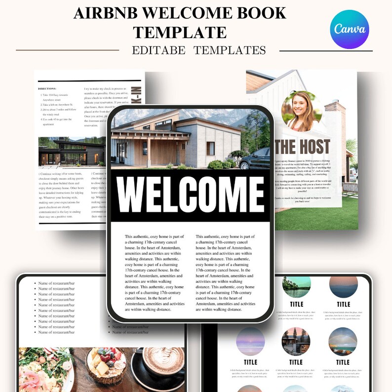 Airbnb Welcome Book Template, Vacation Rental Guest Guide - Etsy