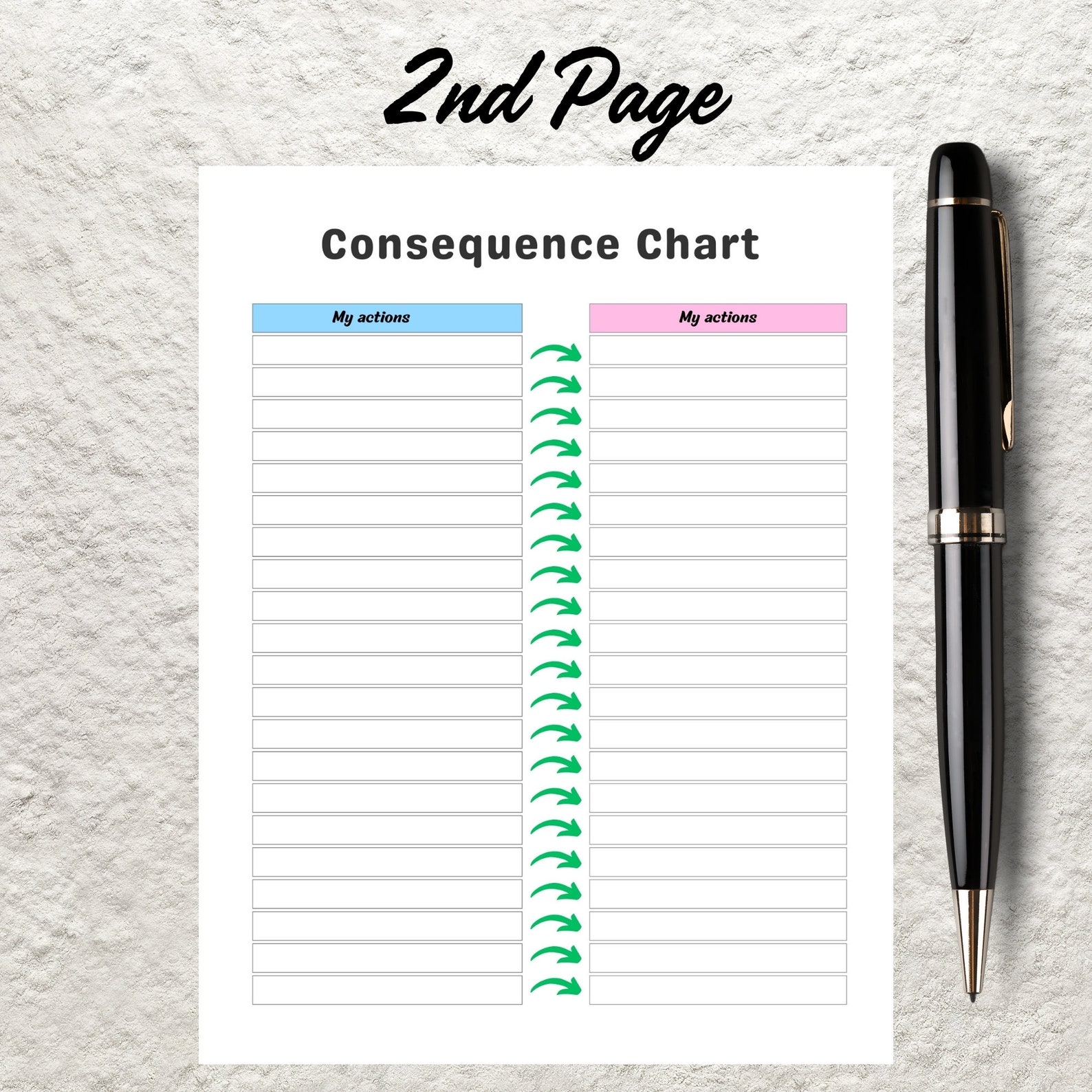 Editable Consequence Chart Template Printable Consequence for My Own ...